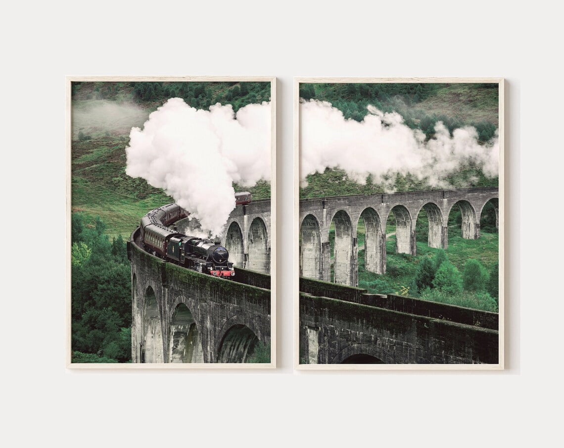 Luvia Scotland Nature, Glenfinnan Viaduct Prints Set Of 2, Steam Train ...