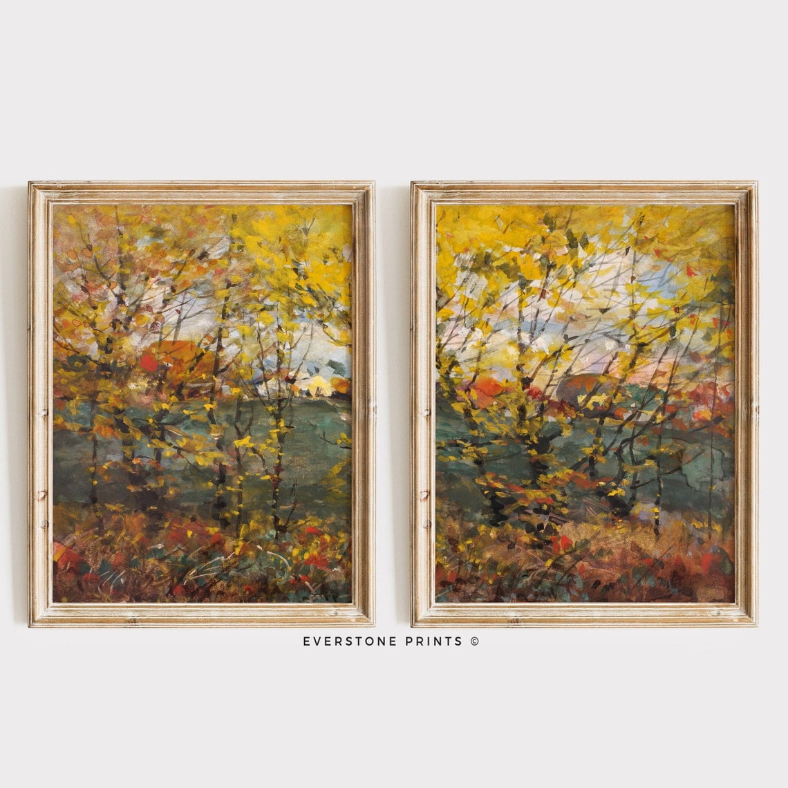 Luvia Set Of 2 Fall Landscape Print, Fall Forest Landscape, Fall ...