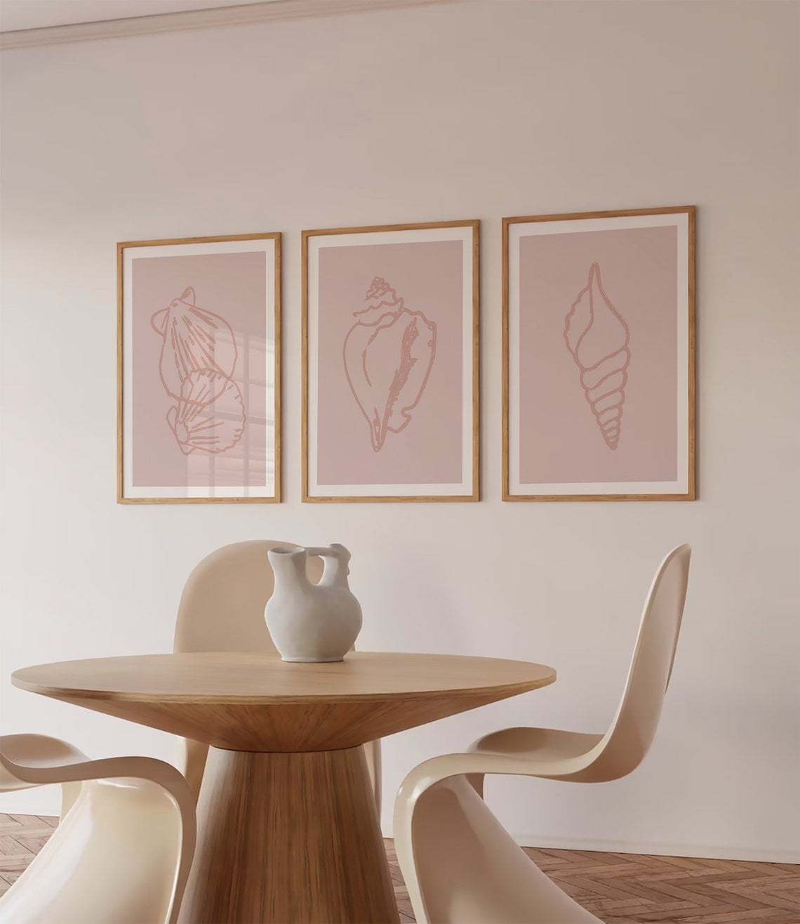 Luvia Set Of 3 Blush Beach Minimal Feminine Nautical Seashells *Sally ...