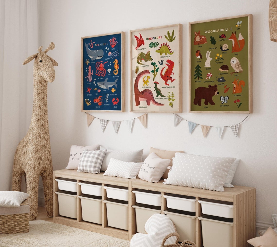 Luvia Set Of 3 Montessori Educational Bundle - Dinosaur, Ocean Life ...