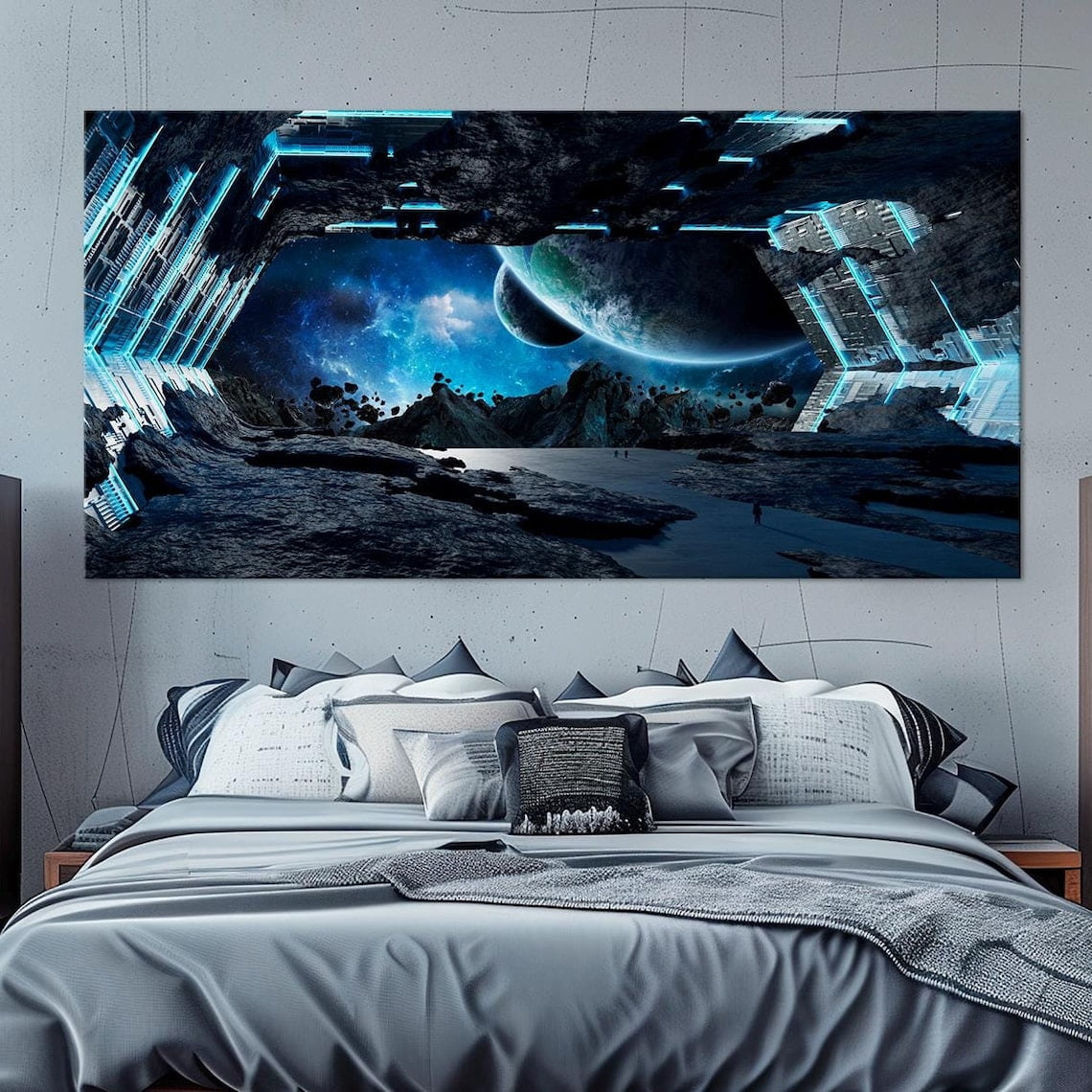 Luvia Spaceship Canvas Print Space Print Game Room Decor Space Gifts ...