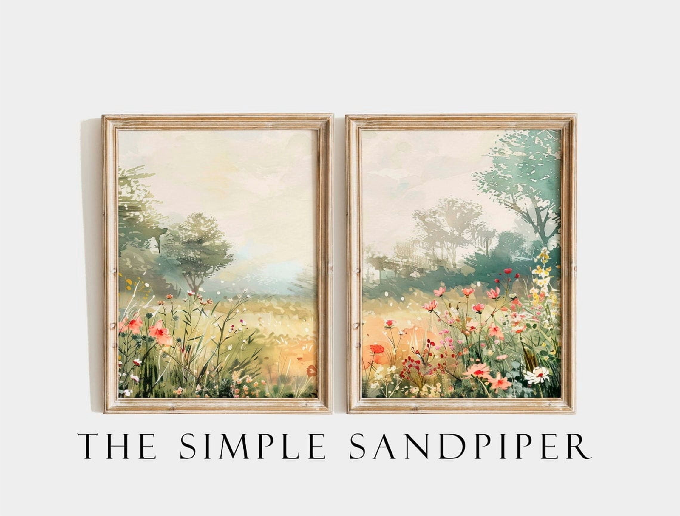 Luvia Vintage Meadow Set, Pastel Wildflower Field Prints, Timeless ...
