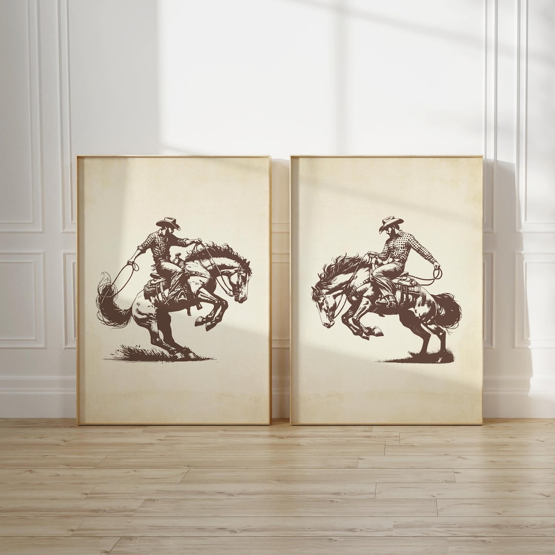 Luvia Western Cowboy Print, Southwestern, Rodeo Poster, Bucking Bronco ...