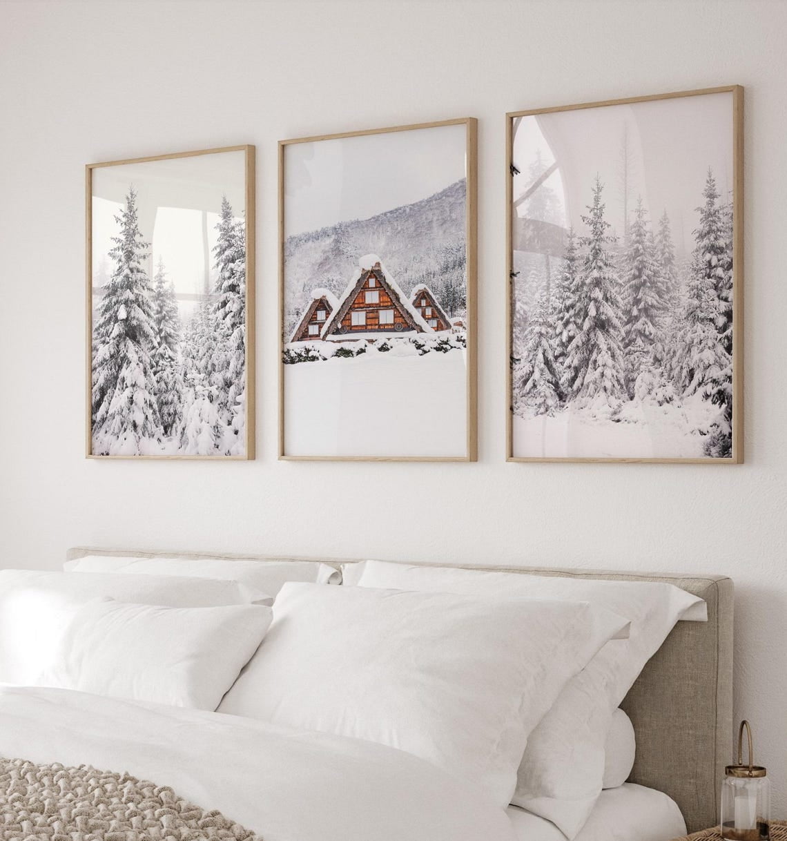 Luvia Winter Wonderland Prints Set Of 3, Winter Photography, Snow Log ...