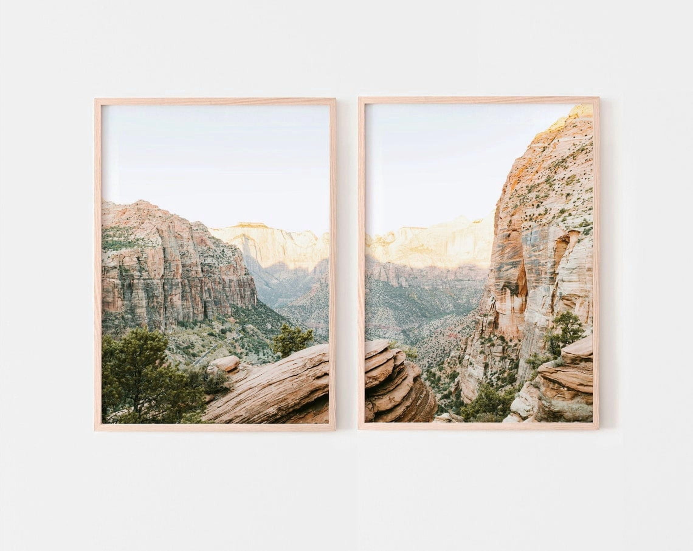 Luvia Zion 2 Piece, National Park Desert Canyon Posters, Utah Nature ...