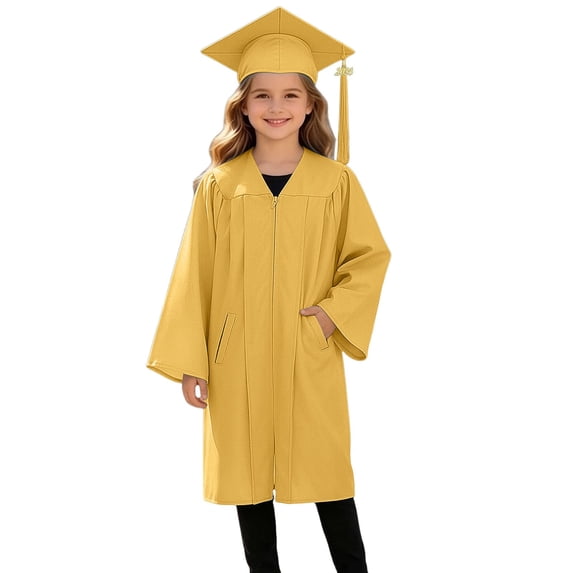 Luvior Girls’ Graduation Gown and Cap Set – Academic Formal Wear with ...