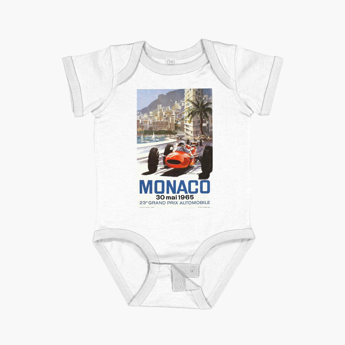 Luvly 1965 Monaco Grand Prix Racing Poster Short Sleeve Baby One-Piece ...