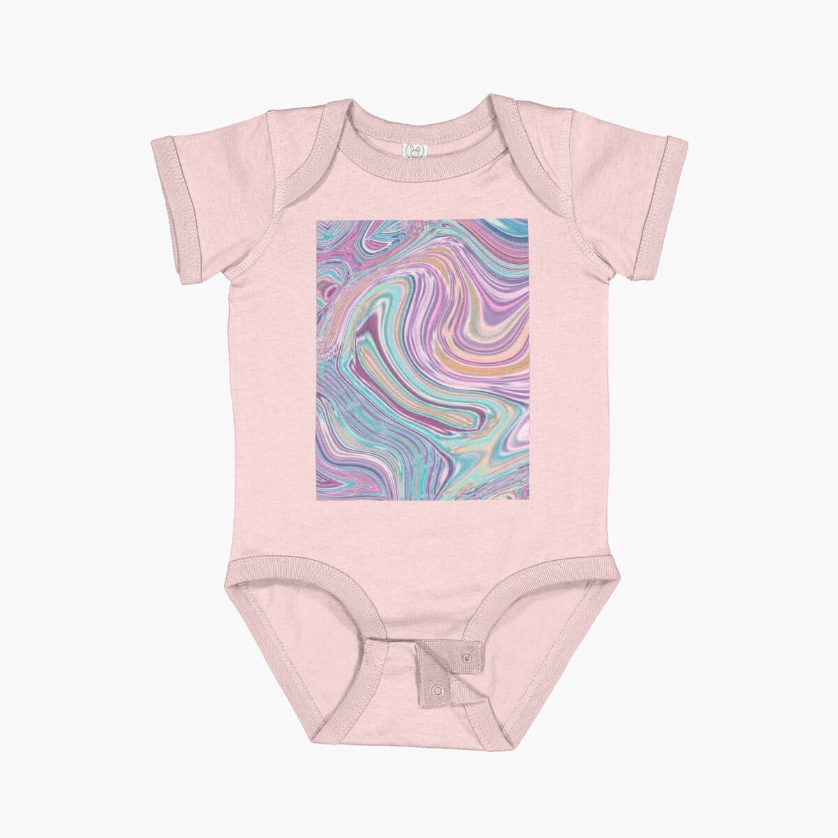 Luvly 1980S Pastel Color Pink Purple Turquoise Marble Swirls Short ...