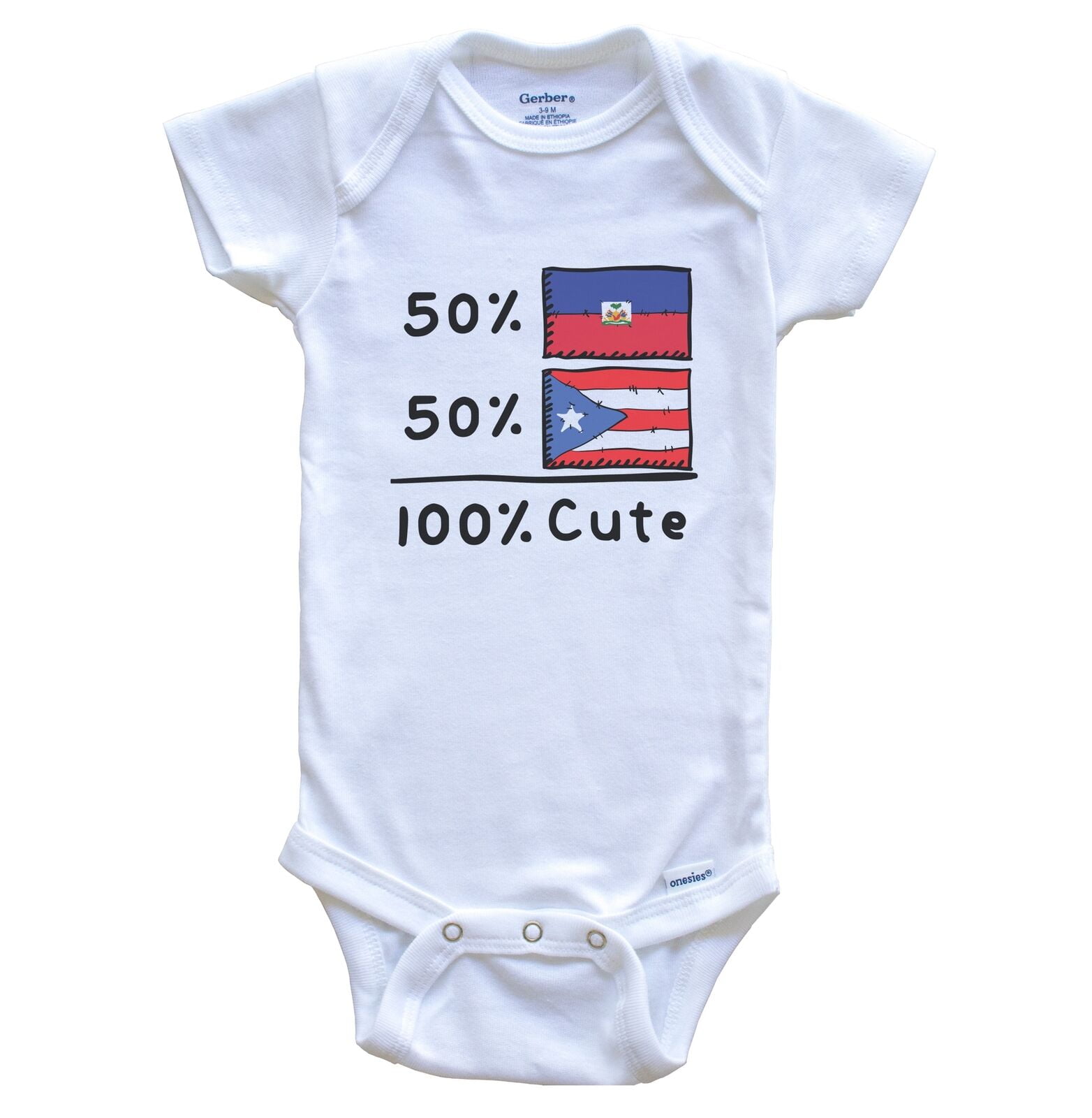 Luvly 50% Haitian Plus 50% Puerto Rican Equals 100% Cute Flags Baby ...