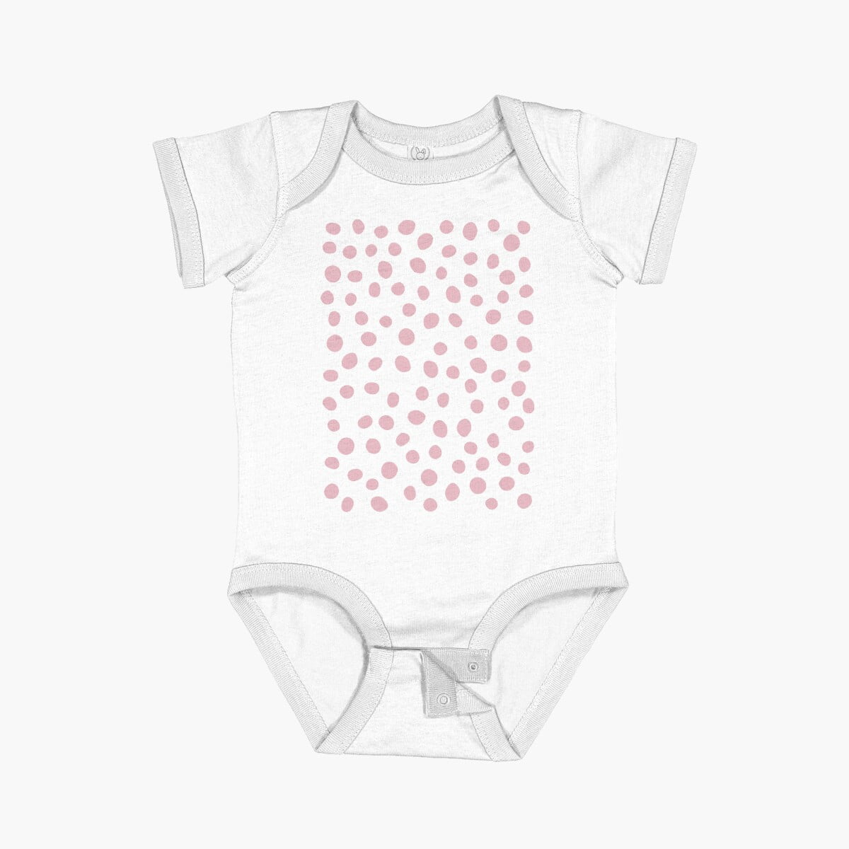 Luvly 6501-3P, Pink & White, Random Polka Dots, Short Sleeve Baby One ...