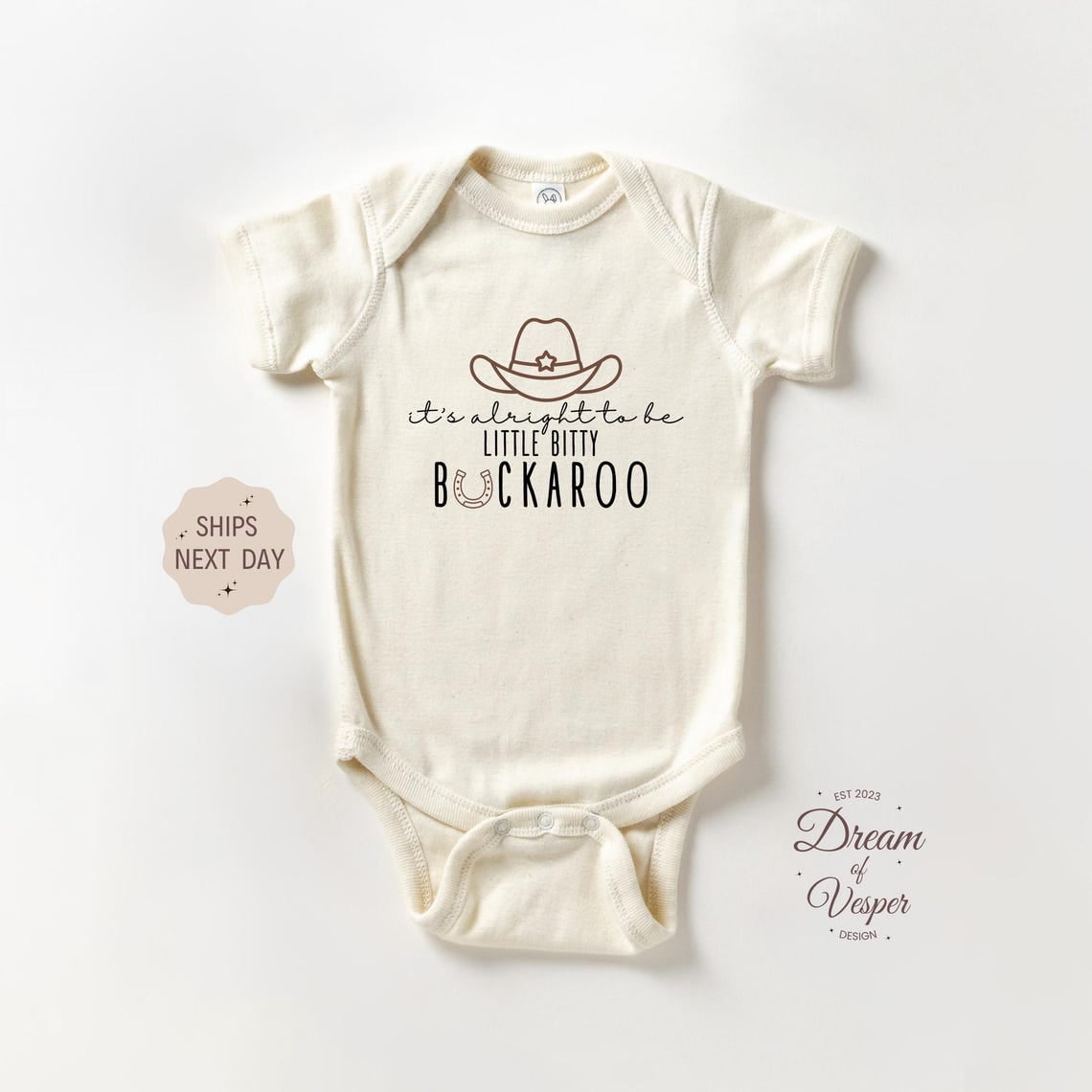 Luvly It'S Alright To Be Little Bitty Buckaroo, Funny Baby Bodysuit ...
