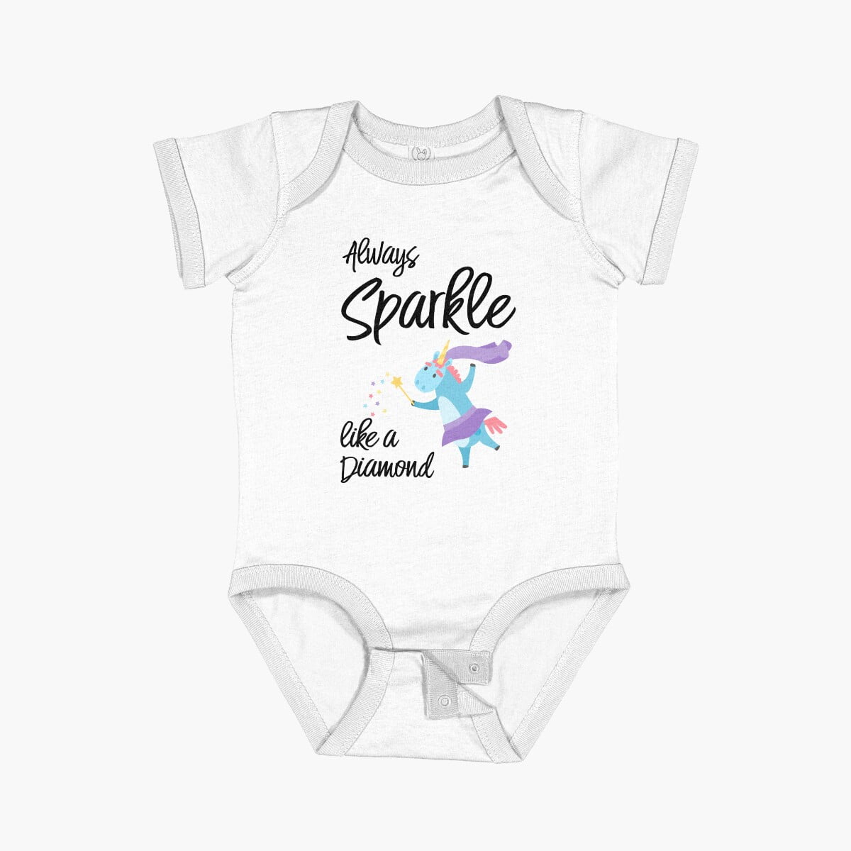 Luvly Always Sparkle Like A Diamond - Princess Unicorn Short Sleeve ...