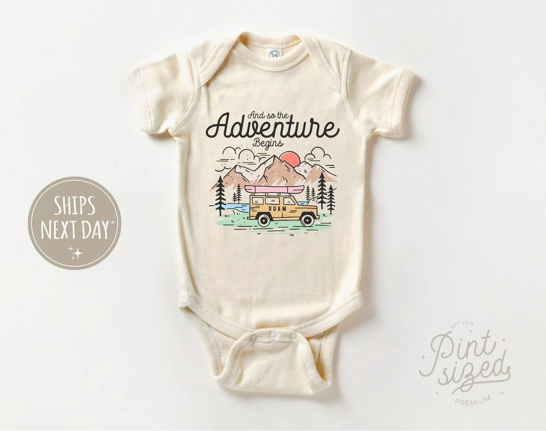 Luvly And So The Adventure Begins - Retro Announcement Bodysuit ...