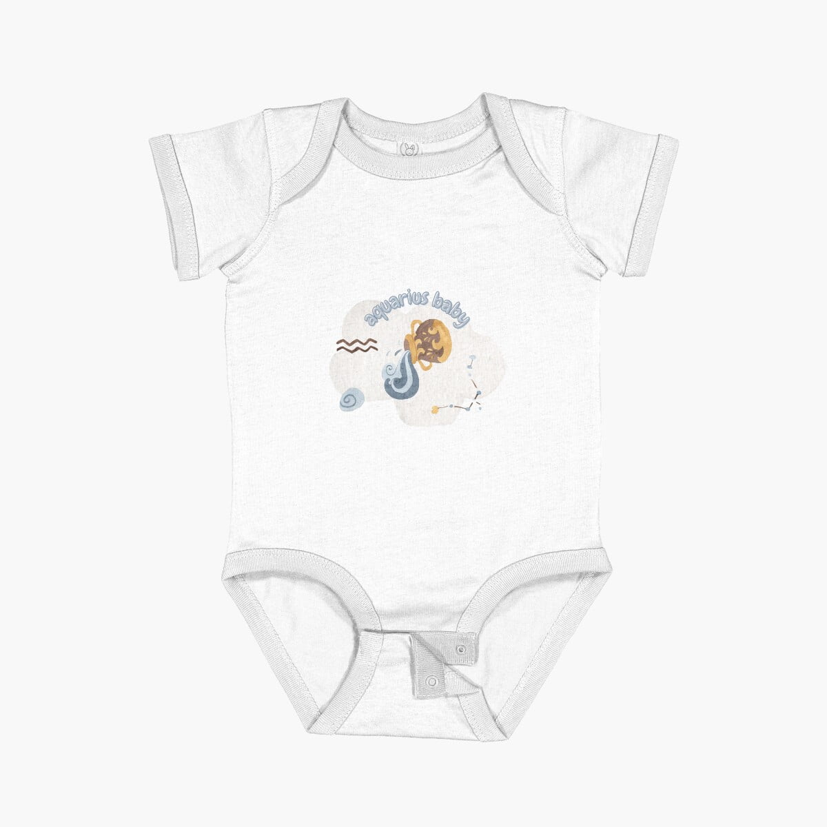 Luvly Aquarius Baby, Boho Cottagecore Cream Short Sleeve Baby One-Piece ...