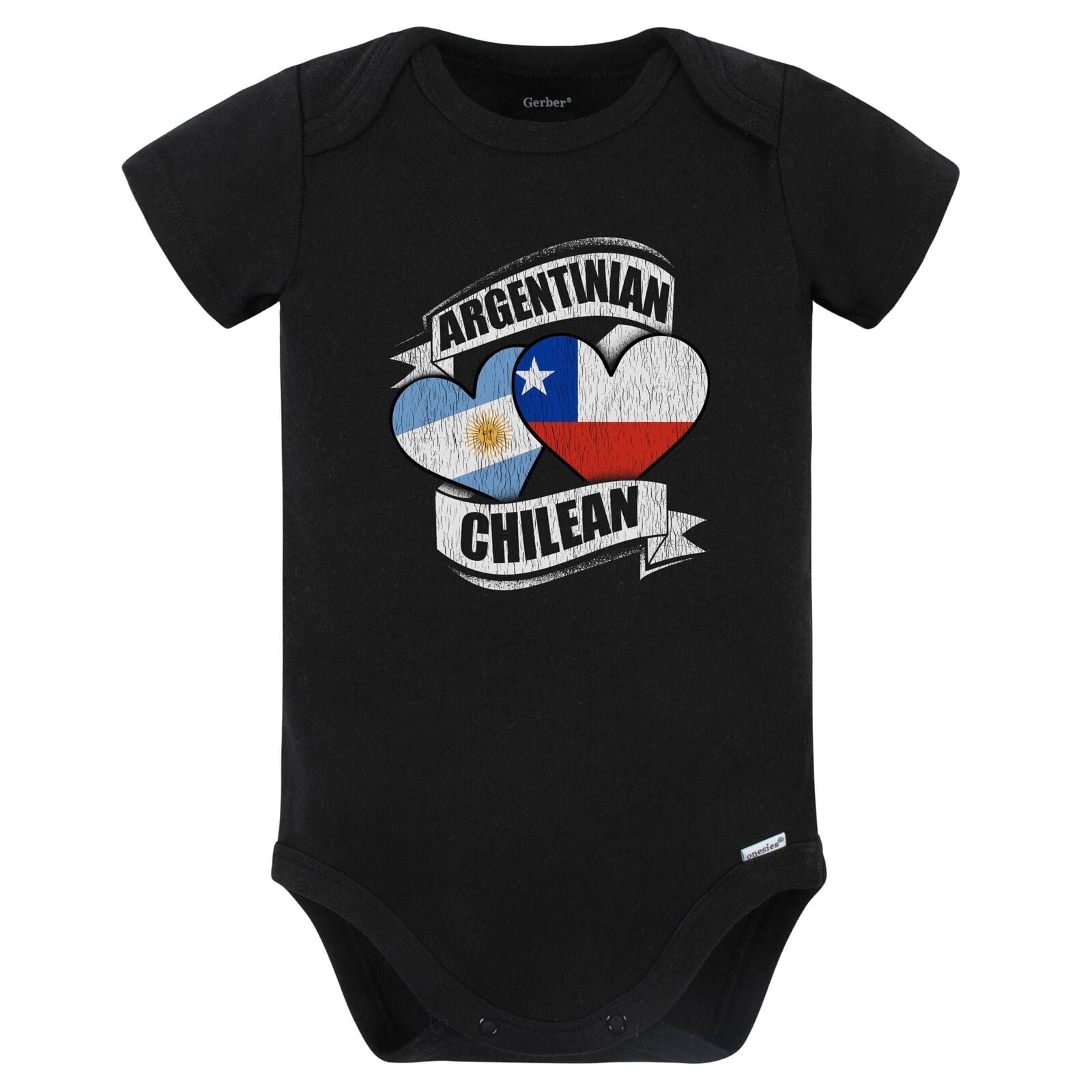 Luvly Argentinian Chilean Hearts Argentina Chile Flags Baby Bodysuit ...