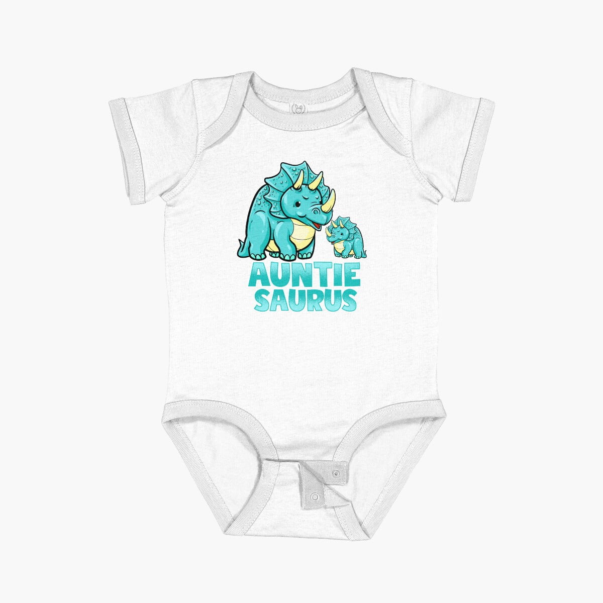 Luvly Auntie Saurus Funny Auntiesaurus Dinosaur Aunt Short Sleeve Baby ...