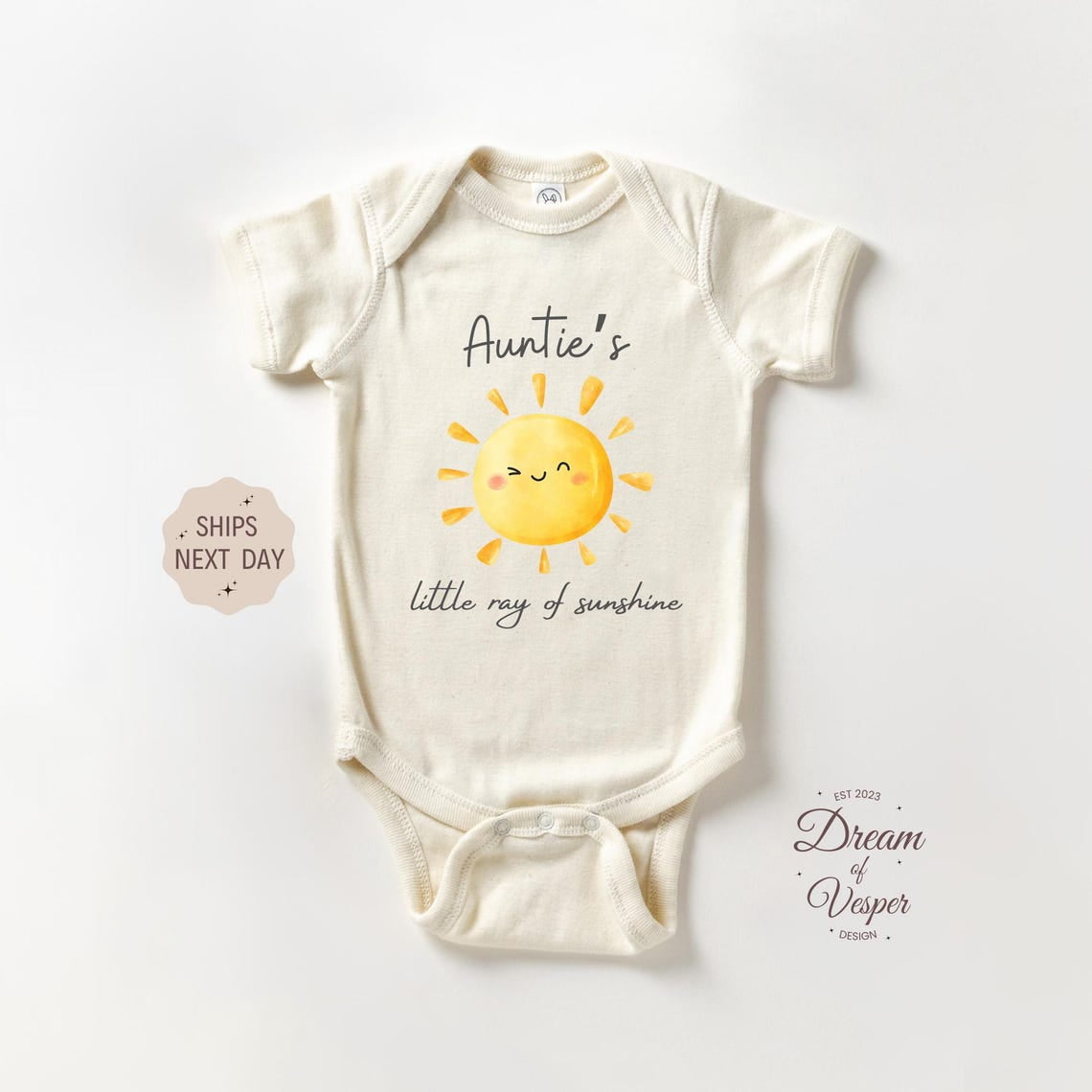 Luvly Aunties Little Ray Of Sunshine, Cute Aunt Baby Bodysuit, Aunt Baby, Baby Shower Gift ...