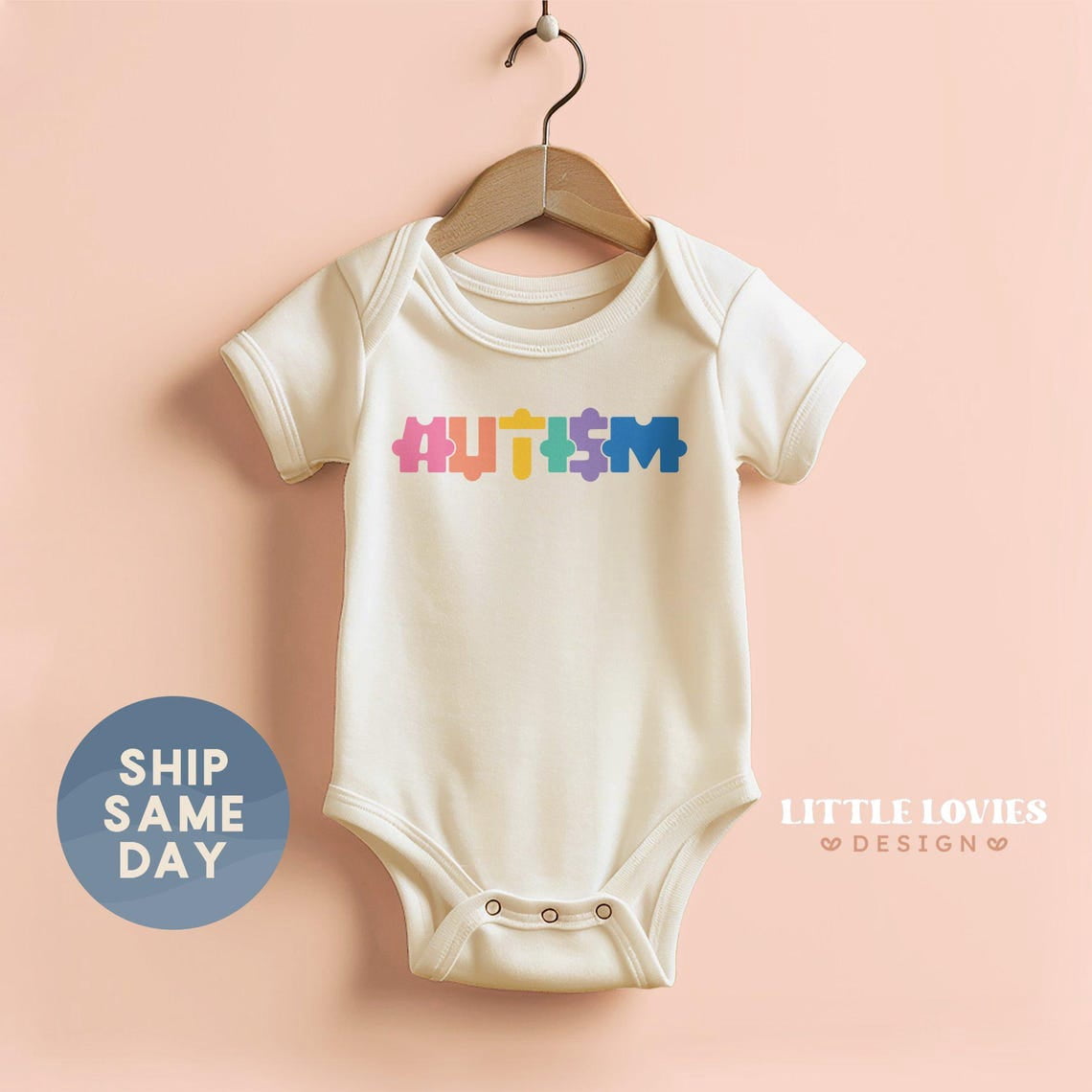 Luvly Autism Awareness Baby, Puzzle Piece Design, Colorful Autism ...