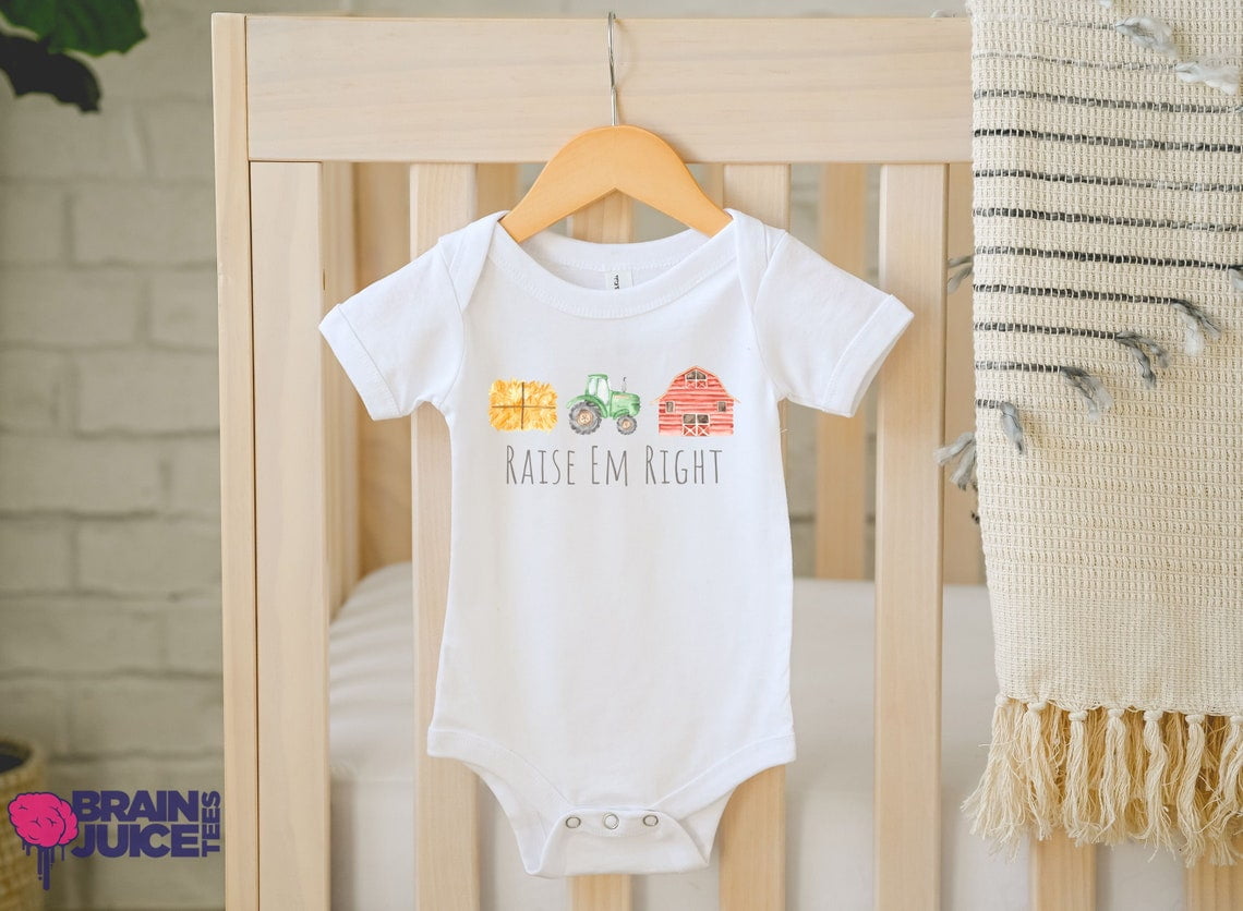 Luvly Baby Boy Farm - Cow - Raise Them Right Boy - Cow Baby Boy Shower ...
