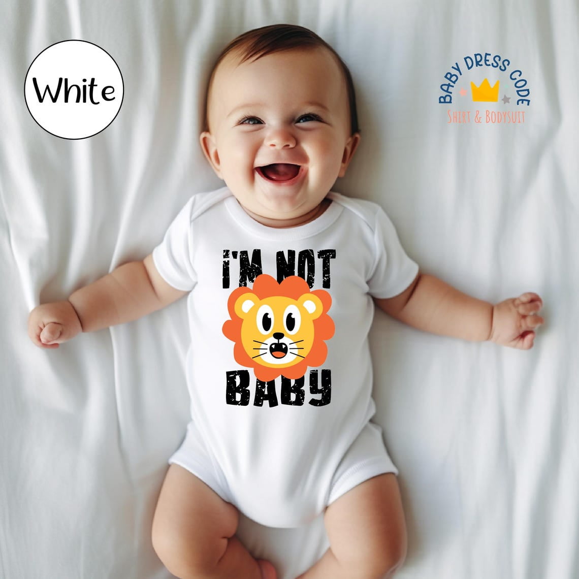 Luvly I'M Not Baby Lion Baby Bodysuit, Blauer-Storch Baby Bodysuits ...