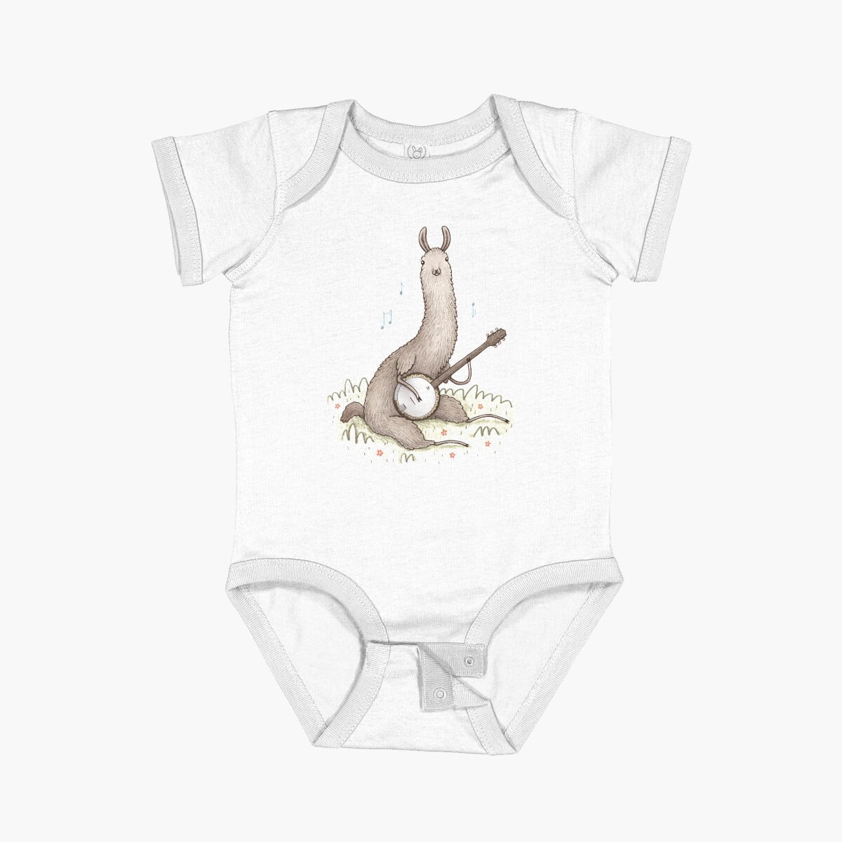 Luvly Banjo Llama Short Sleeve Baby One-Piece, New Born, Baby Shower ...