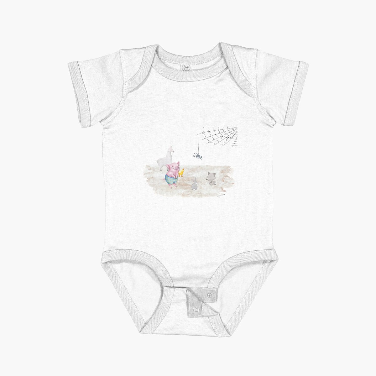 Luvly Barnyard Meeting Short Sleeve Baby One-Piece, New Born, Baby ...