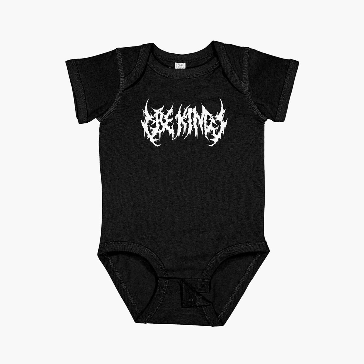 Luvly Be Kind. Ironic Death Metal Band Logo Short Sleeve Baby One-Piece ...