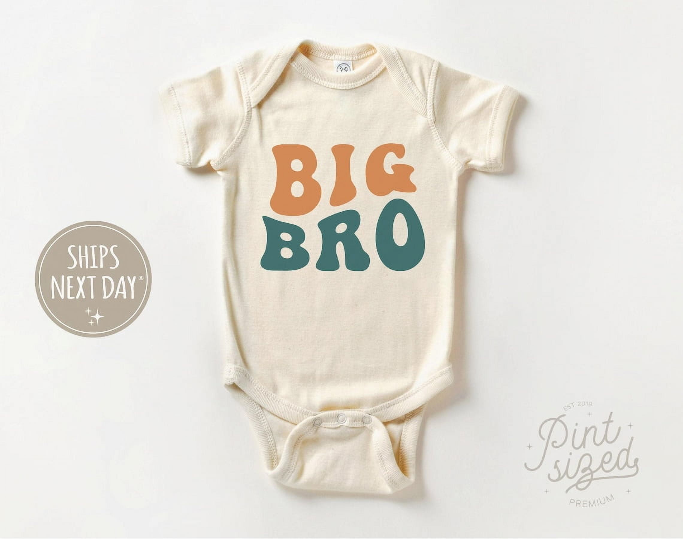 Luvly Big Bro Baby - Cute Vintage Big Brother Bodysuit - Natural Big ...