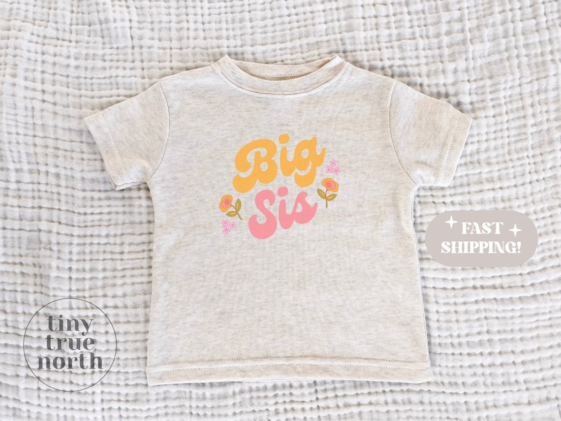 Luvly Big Sis Shirt - Big Sis Kids Shirt - Big Sister Toddler Tee - Cute Big Sis Shirt Retro ...
