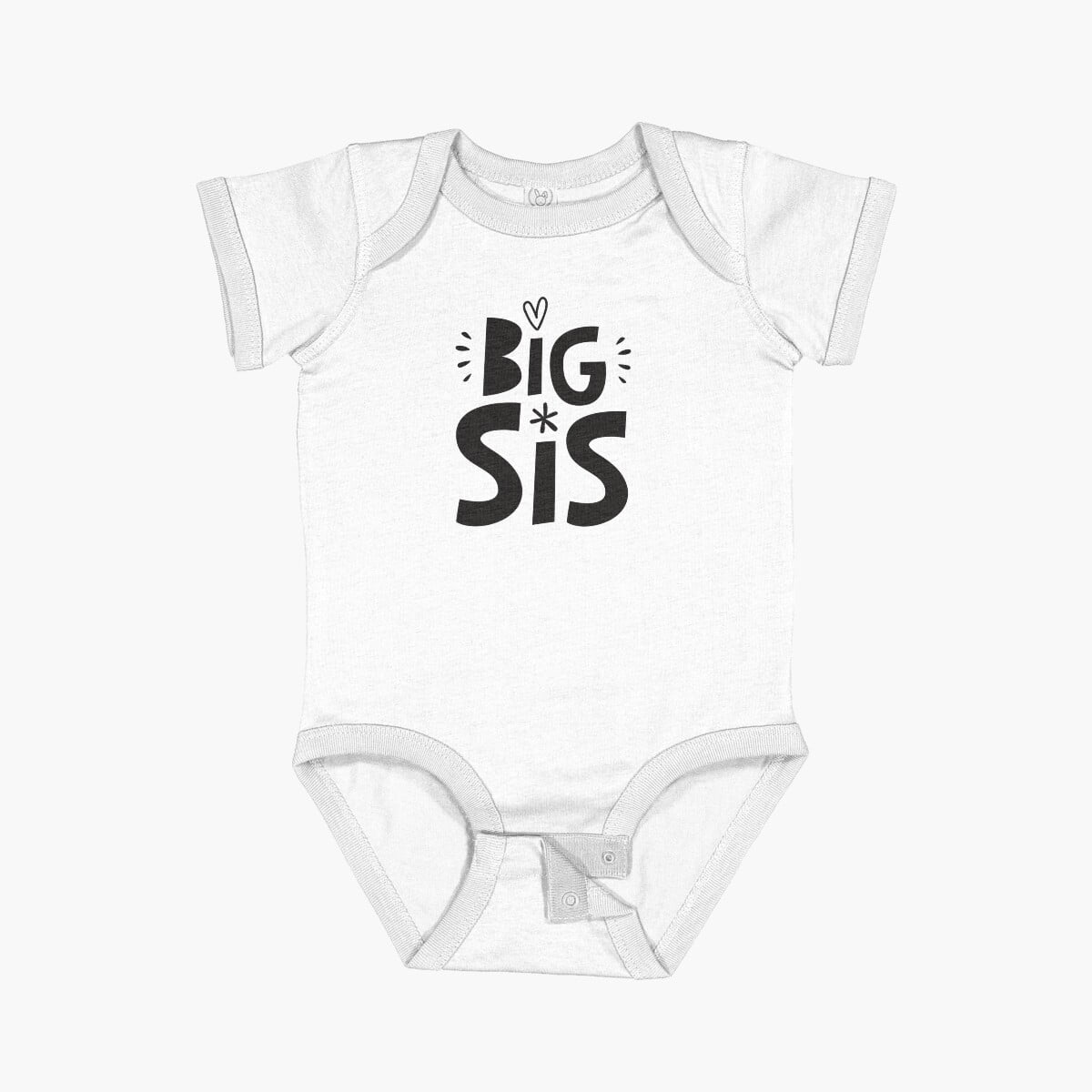 Luvly Big Sis Sister Sibling Family Modern Black Bold Typography Short ...