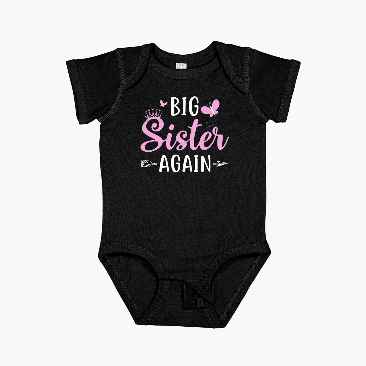 Luvly Big Sister Again Sibling Older Daughter Pregnancy Announcement Short Sleeve Baby One-Piece ...