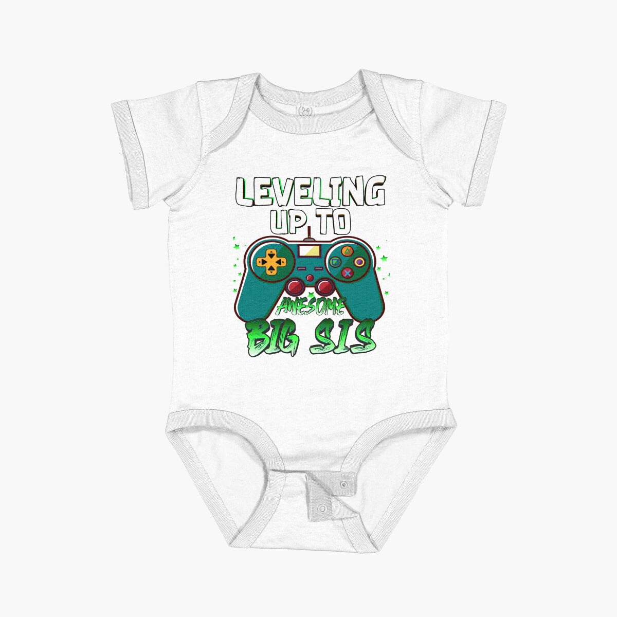 Luvly Big Sister Announcement Leveling Up Birthday Gaming Short Sleeve ...
