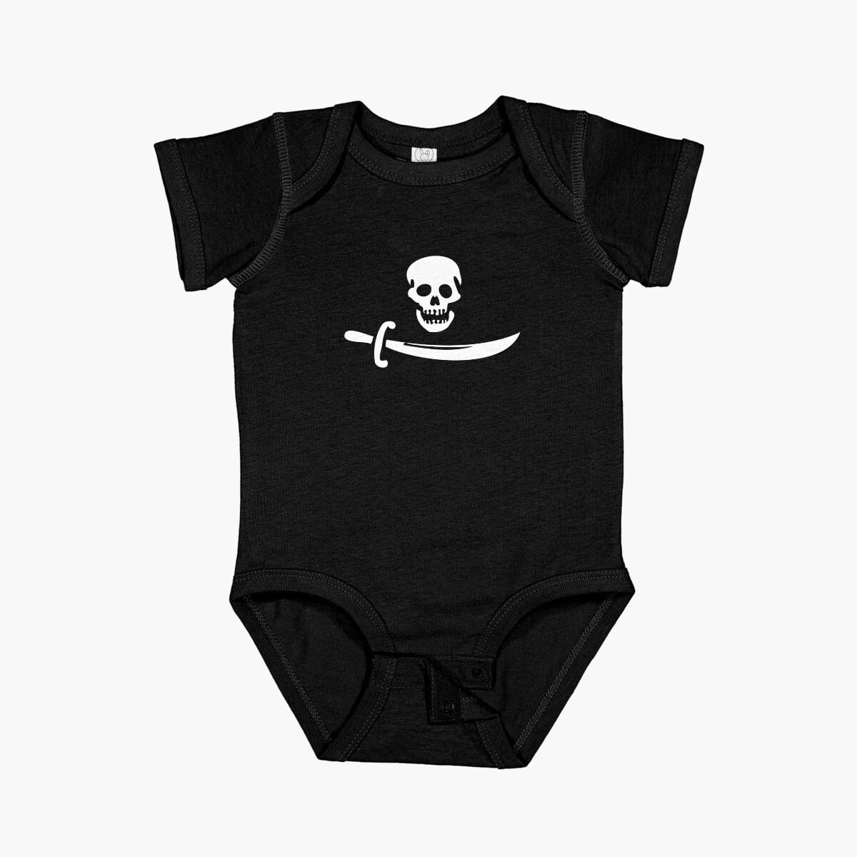 Luvly Black Bart Pirate Flag Short Sleeve Baby One-Piece, New Born ...