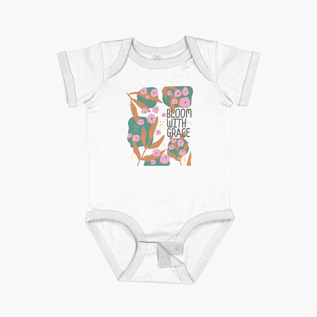 Luvly Bloom With Grace Botanical Tee Short Sleeve Baby One-Piece, New Born, Baby Shower Gift ...
