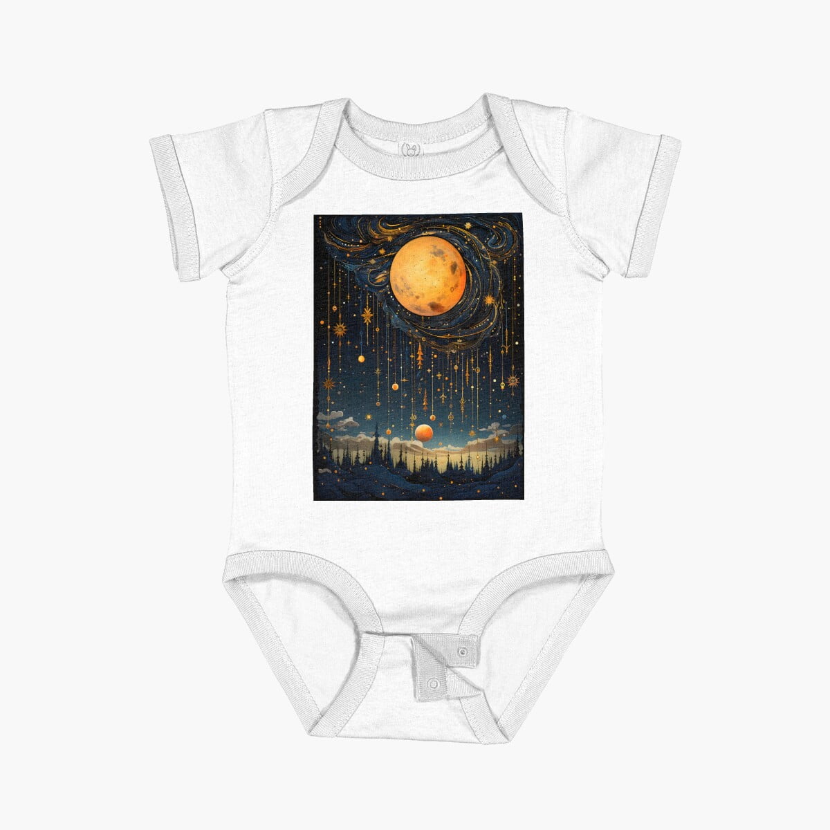 Luvly Boho-Inspired Celestial Bodies Bohemian Colors Short Sleeve Baby ...