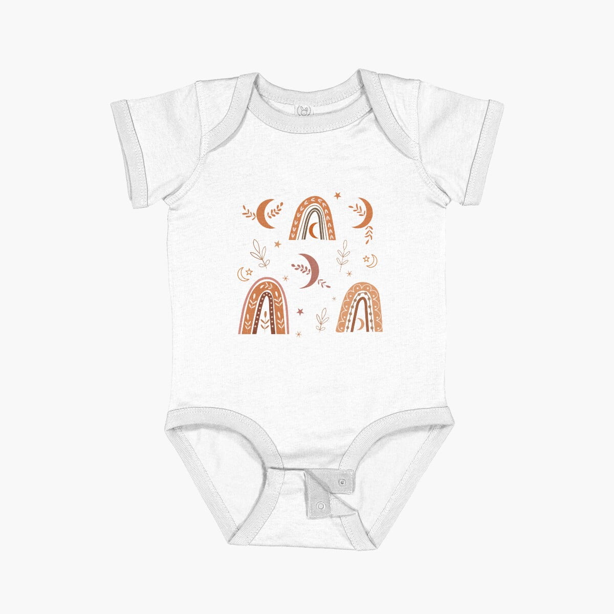 Luvly Boho Nude, Beige And Brown Neutral Rainbow And Moon Pattern With ...