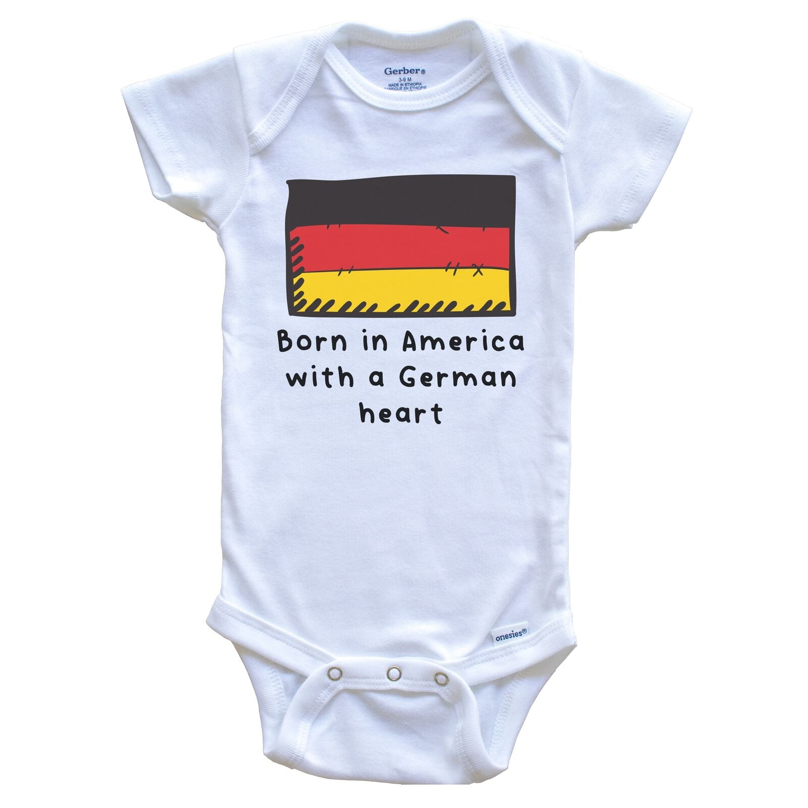 Luvly Born In America With A German Heart Cute Germany Flag One Piece ...