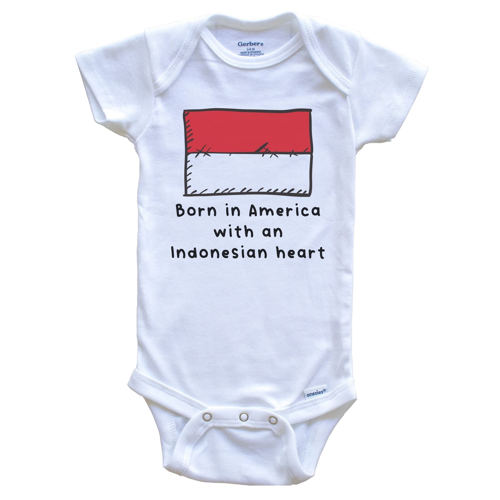 Luvly Born In America With An Indonesian Heart Cute Indonesia Flag Baby ...