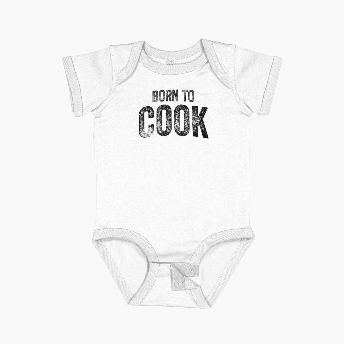 Luvly Born To Cook (Big Black Text) Short Sleeve Baby One-Piece, New ...