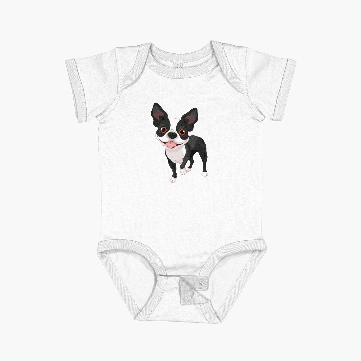 Luvly Boston Terrier Short Sleeve Baby One-Piece, New Born, Baby Shower ...