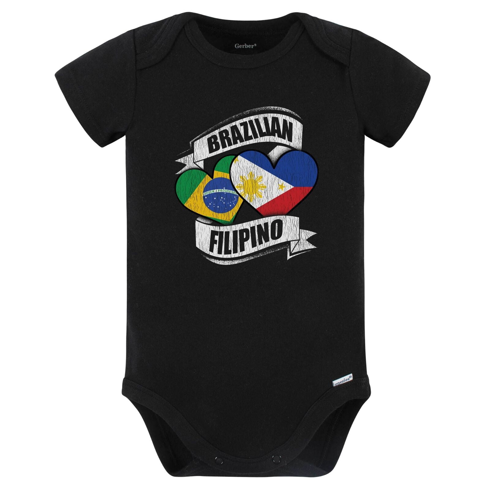 Luvly Brazilian Filipino Hearts Brazil Philippines Flags Baby Bodysuit ...