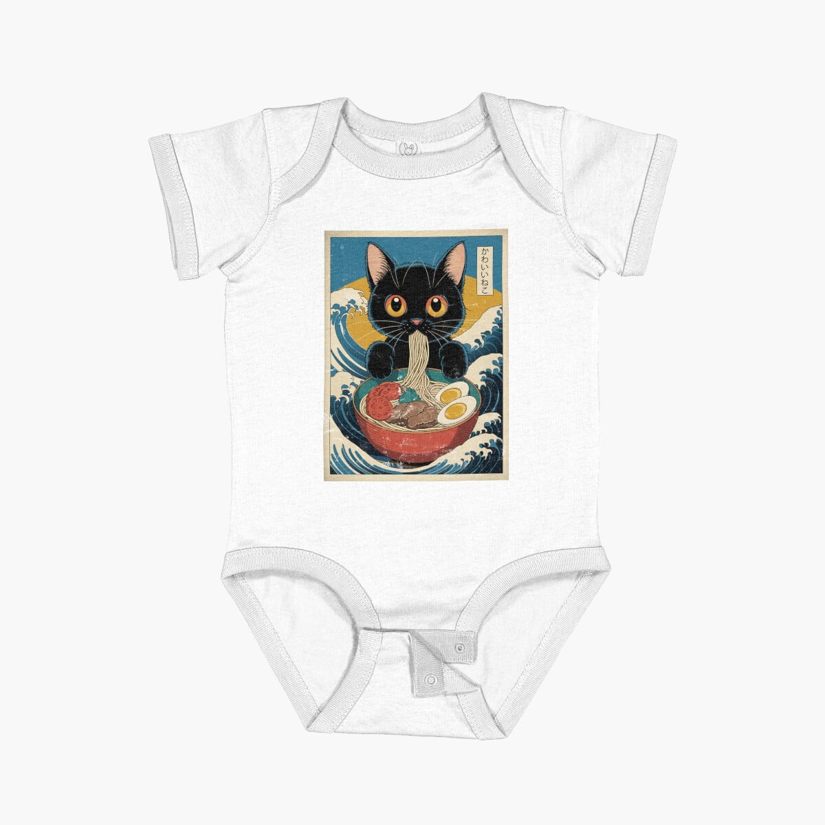 Luvly Cat Ramen Noodles Japanese Aesthetic The Great Wave Kawaii Anime ...