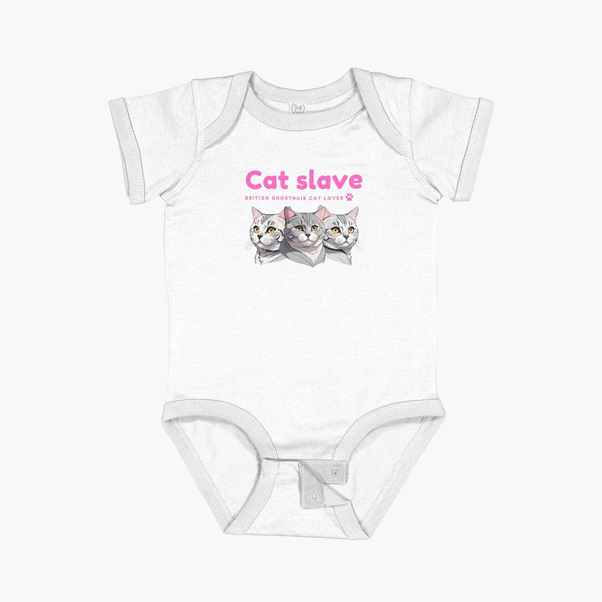Luvly Cat Slave - British Shorthair Cat Lover - Pink Short Sleeve Baby ...