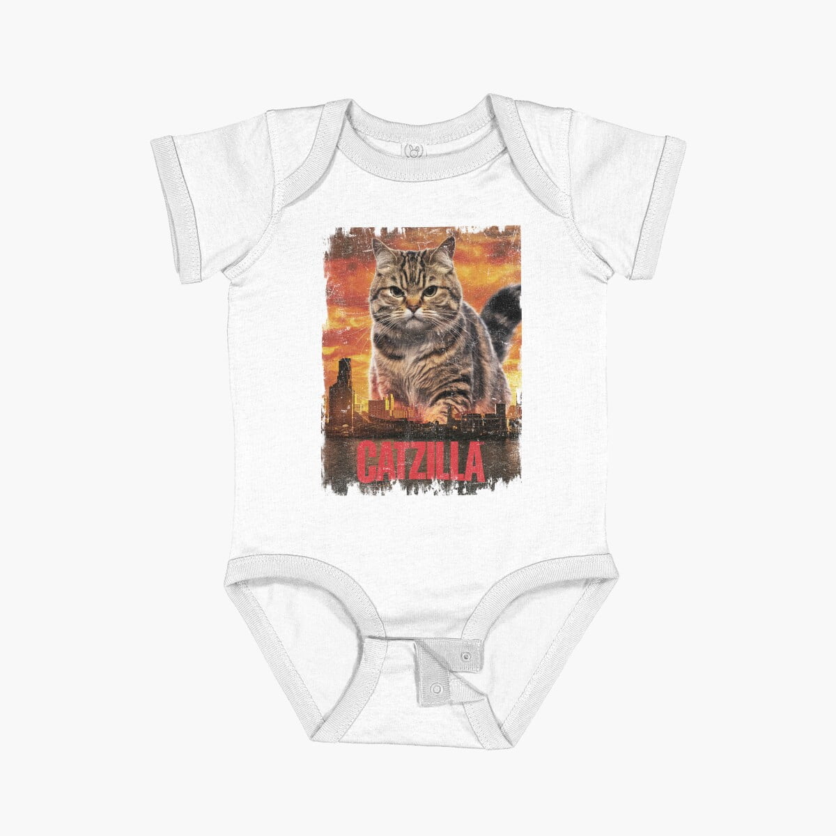 Luvly Catzilla Tabby Cat Kaiju City In Ruin Cat Kitten Lover Short ...