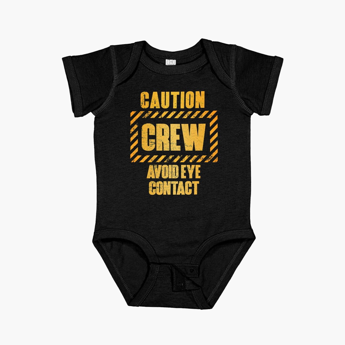 Luvly Caution: Crew. Avoid Eye Contact Short Sleeve Baby One-Piece, New ...