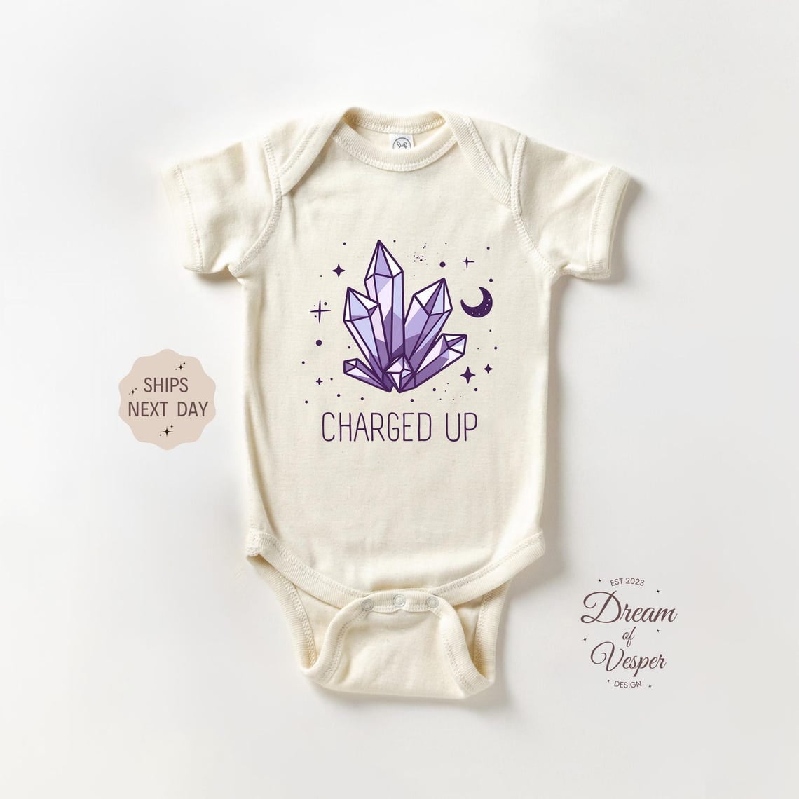 Luvly Charged Up Baby, Funny Baby Bodysuit, Crystal Baby, Gemstone ...