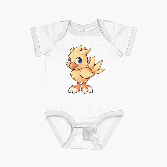 Luvly Chocobo Chibi Short Sleeve Baby One-Piece, New Born, Baby Shower ...