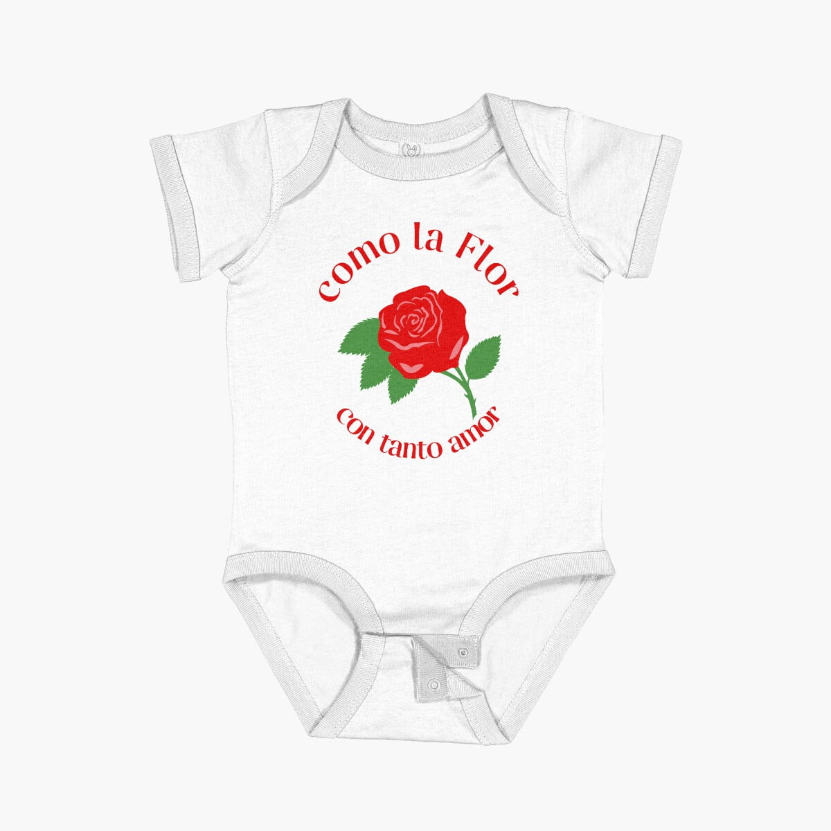 Luvly Como La Flor Con Tanto Amor Short Sleeve Baby One-Piece, New Born ...