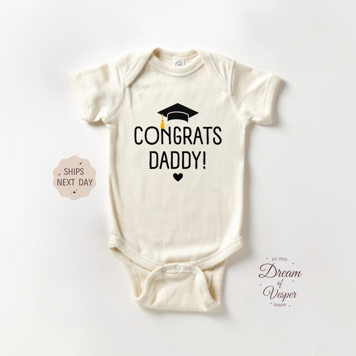 Luvly Congrats Daddy Graduation, Funny Graduation Baby Bodysuit, Cute ...