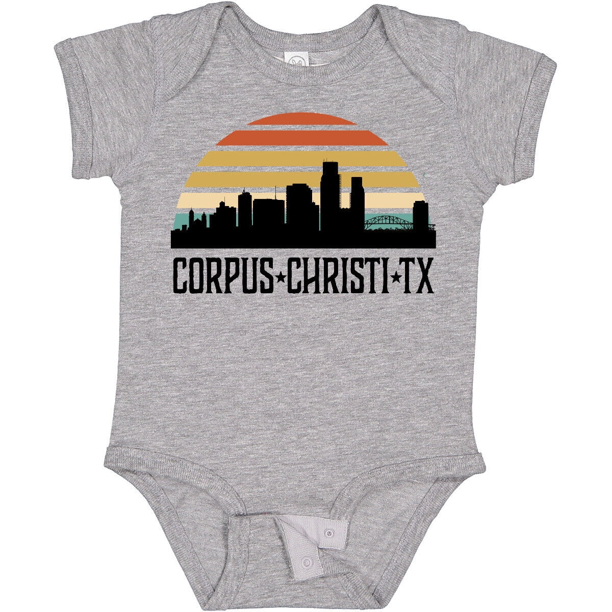 Luvly Corpus Christi Texas Skyline Retro Baby Bodysuit Cities Trip ...
